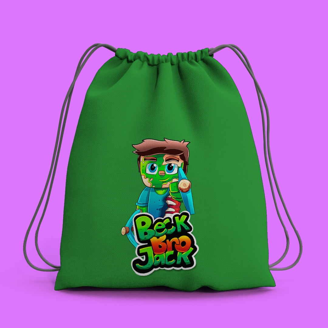 Drawstring Bag Green – BeckBroJack Merch